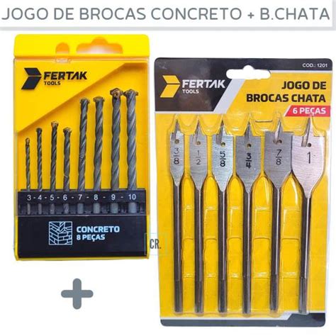 Jogo de Broca Para Concreto 8pçs Jogo de Broca Chata 6pçs Kit de