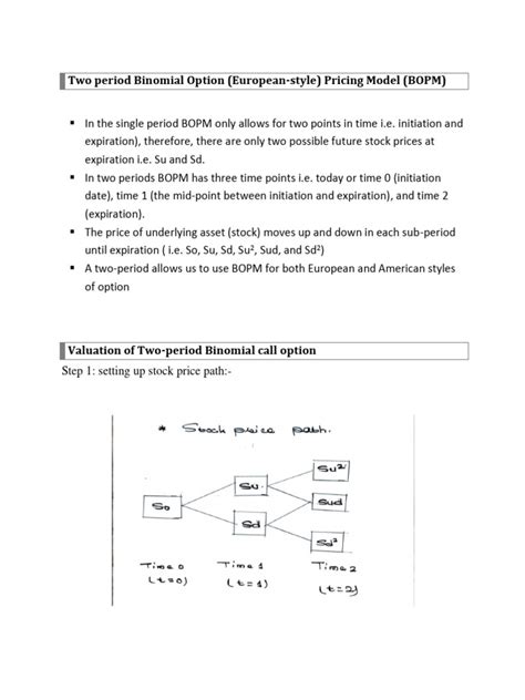 Two Period Binomial Option Pricing Model Pdf Option Finance
