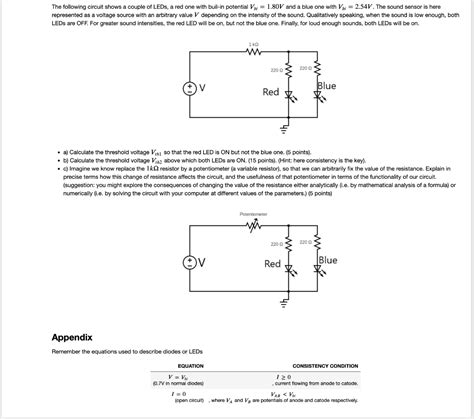 Solved The Following Circuit Shows A Couple Of LEDs A Red Chegg Com