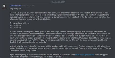 Discord Developers Server Is Turning Read Only And No Longer Joinable October Th PM PST R