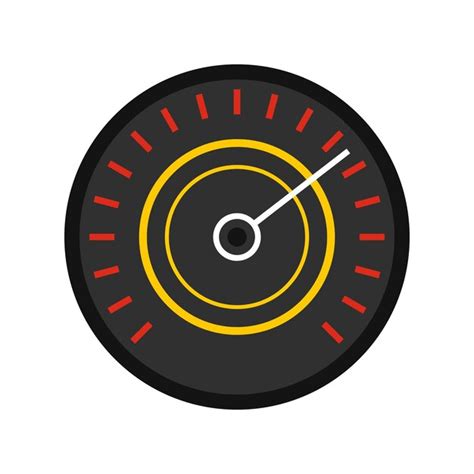 Icône De Compteur De Vitesse Rouge Noir Illustration Plate De Licône