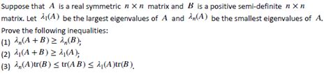 solved suppose that a is a real symmetric n x n matrix and b
