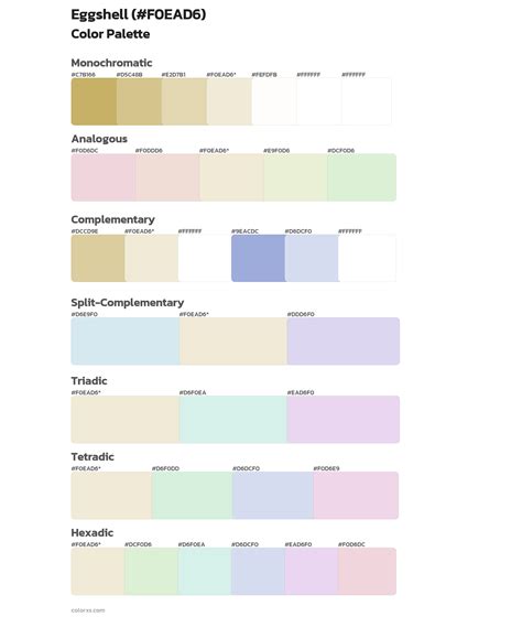 Eggshell Color Palettes