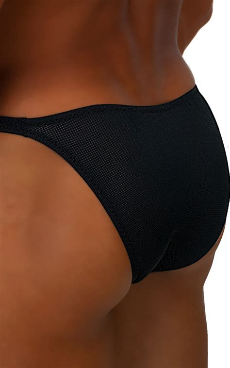Mens Classic Brazilian 34 Back Bikini Mesh Skinzwear