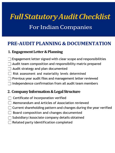 Statutory Audit Checklist Multi Stacker Format Pdf Income Statement Audit
