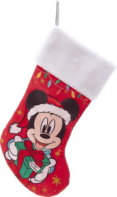 Disney© Santa Mickey Mouse Stocking With Plush Cuff For Christmas