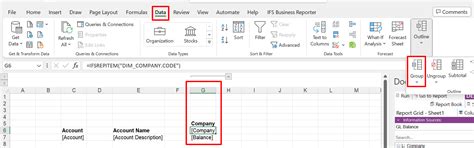 Column Grouping IFS Business Reporter IFS Community