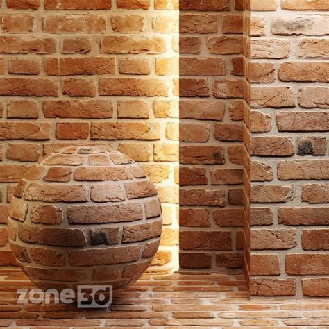 دانلود آبجکت تکسچر آجر قهوه ای با بندکشی سفید مدل Loft 7k