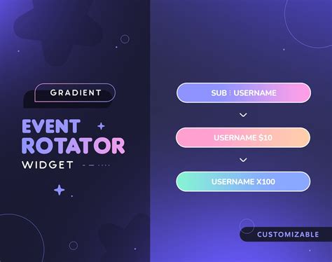 Gradient Event Rotator Widget Minimal Customizable Event Label