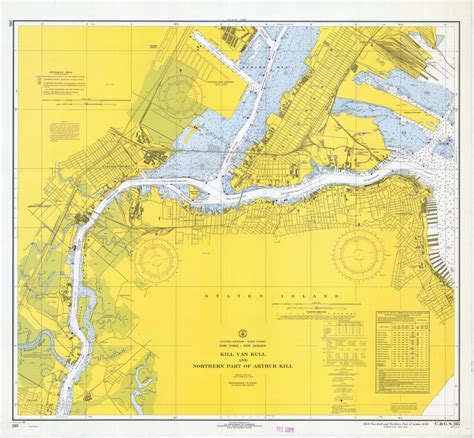 Kill Van Kull Map Northern Part Of Arther Kill 1968 Etsy