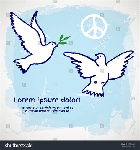 Flying Dove Olive Branch Peace Symbol Stock Vector Royalty Free