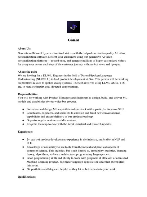 jd deep learning engineer 1 pdf