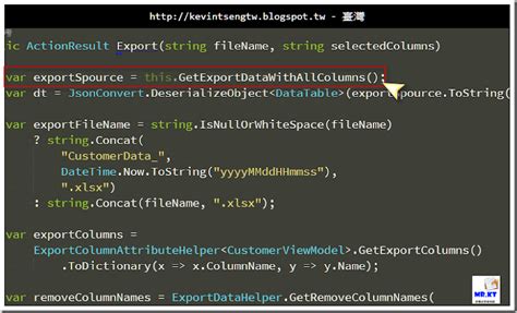 Mrkt 的程式學習筆記 Aspnet Mvc 匯出 Excel 讓使用者挑選要匯出的資料欄位 Part2