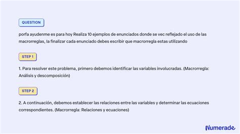 SOLVED Porfa Ayudenme Es Para Hoy Realiza 10 Ejemplos De Enunciados