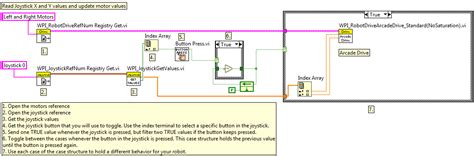 Use Joystick Button To Toggle Between Cases Using Labview For Frc Ni