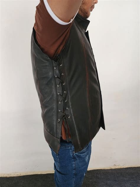 Medieval Leather Vest Mens Leather Vest Renaissance Etsy