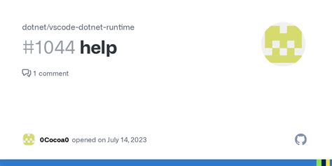 help · issue 1044 · dotnet vscode dotnet runtime · github