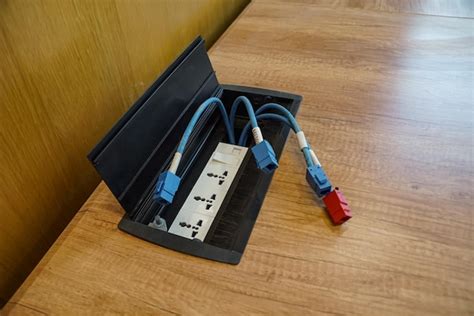 Premium Photo Female Lan Connectors On The Wooden Table Lan Cables On The Table