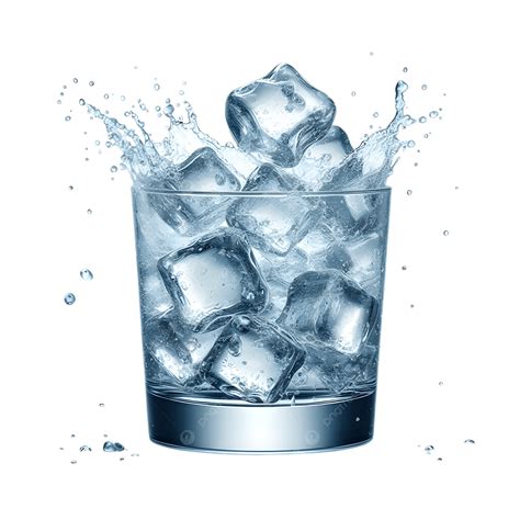 Frozen Cubes In A Glass
