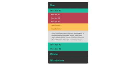 Codepen Multi Level Accordion