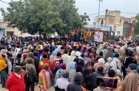 चरखी दादरी पहुंचा शहीद अरविंद सांगवान का पार्थिव देह शहीद अरविंद अमर