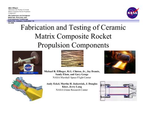 Pdf Fabrication And Testing Of Ceramic Matrix Composite Rocket