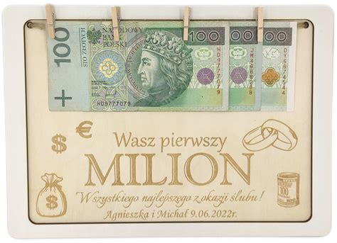 ŚMIESZNA RAMKA PREZENT NA Ślub pierwszy milion śmieszna ramka ślub