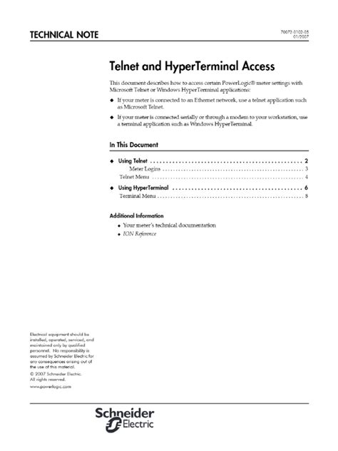 70072 0102 05 Telnet And Hyperterminal Access Pdf