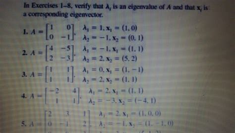 Solved In Exercises Verify That A Is An Eigenvalue Of Chegg Com