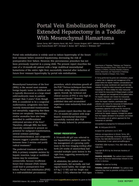 Pdf Portal Vein Embolization Before Extended Hepatectomy In A · Portal Vein Embolization