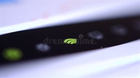 The Wifi Icon Flashes Green On The Router Stock Video Video Of Closeup Demodulation