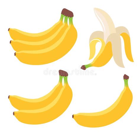 Conjunto De Frutas De Bananas Maduras Descascadas Embalagem Colorida