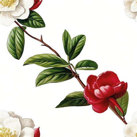 Premium Ai Image Japonica Camellia Colorful