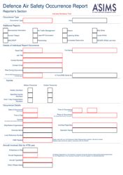 United Kingdom Defence Air Safety Occurrence Report Loose Article Report Fill Out Sign
