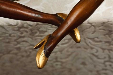 Bronze Nude Female Figurine Sexy Burlesque Naked Dancer Girl Erotic Kitsch