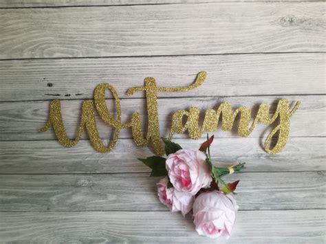 Napis WITAMY Glamour Napisy Weselne Dekoracje Na Wesele