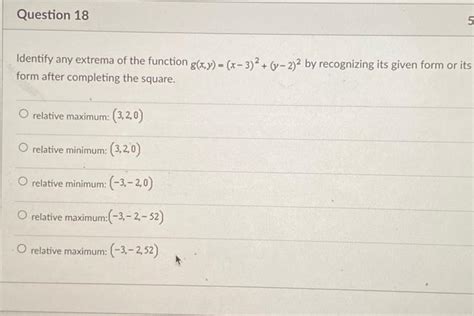 solved identify any extrema of the function