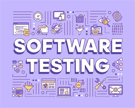 Software Testing Violet Word Concepts Banner Examine Computer Program