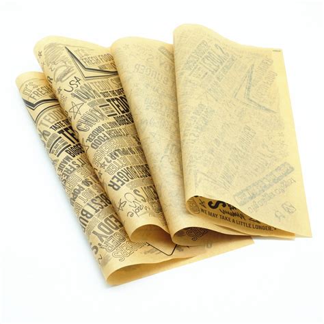 Eco Friendly Food Paper Wrapper Packaging Sheet Paper Bag And Food Paper Bag