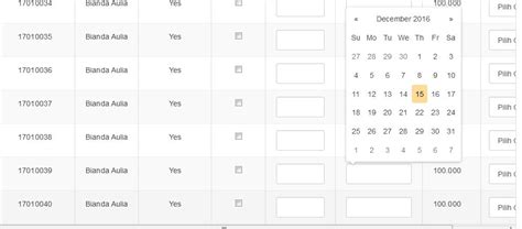 Javascript Datepicker Not Show When Click Pagination Boostrap Table
