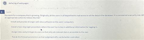 solved defacing of web pages31 ﻿pointyou work for a company