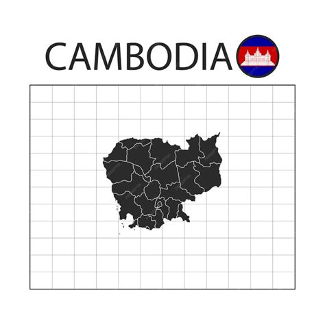 Premium Vector Country Map Of Cambodia With Nation Flag