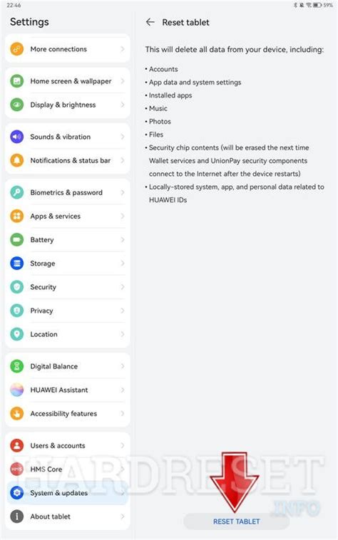 Factory Reset Huawei Matepad Air