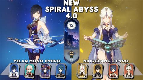 NEW Spiral Abyss C Yelan Mono Hydro C Ningguang Pyro Floor Star Genshin