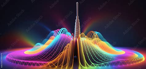 Illustrative Visualization Of Radio Waves Around A Transmitting And