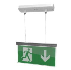 Wire Suspended Blade Exit Sign SELF TEST Emergency Lighting