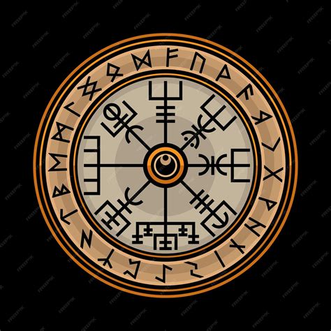 Premium Vector Vegvisir Norse Compass