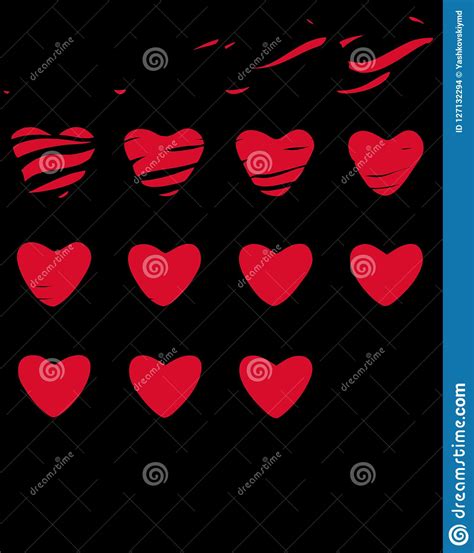 Heart Sprite Animation Grow And Disappear Sprite Sequence For Like Button Pressed Game Heart