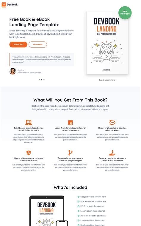 Devbook Free Template Review And Demo