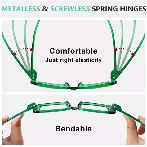 Reading Glasses Spectacles Oversized Metal Free Screwless 6 Pack Women